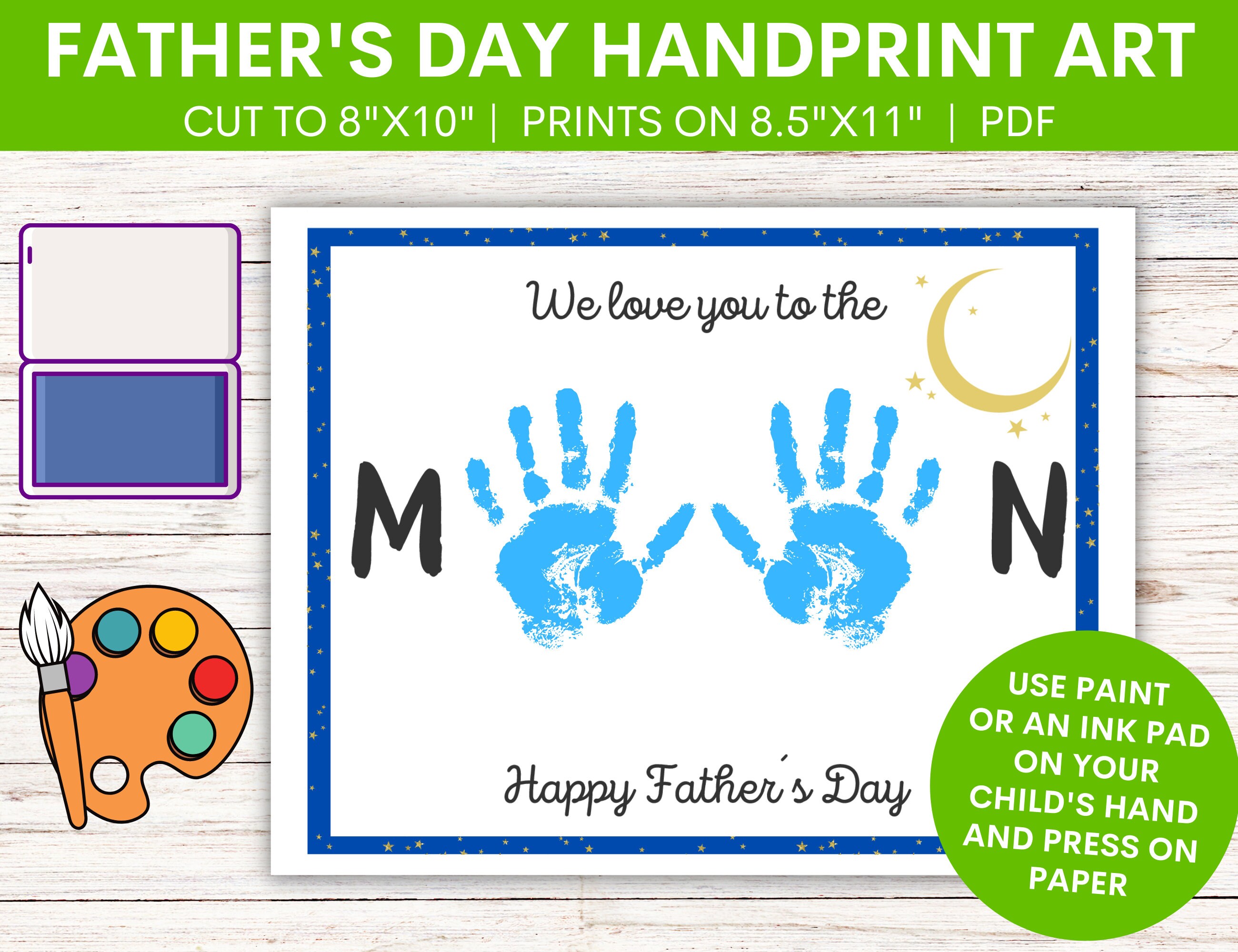 Father's Day Handprint Art Keepsake Templates | Hand Print Craft for ...