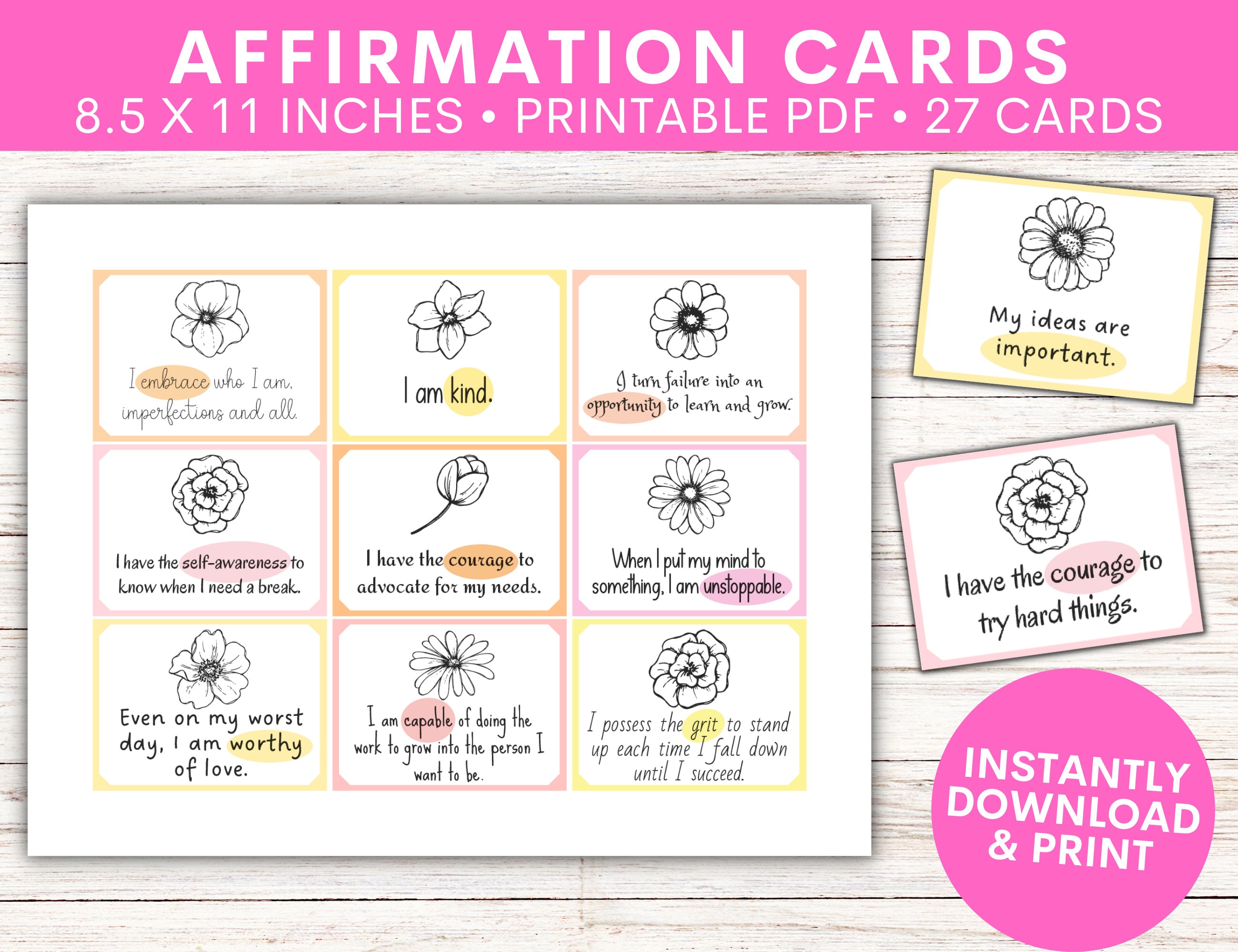 Affirmation Cards | Encouragement Cards | Mindfulness Affirmations ...