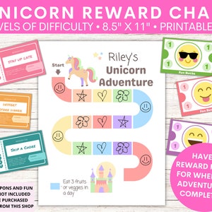 Unicorn Kids Reward Chart | Children's Reward Chart | Toddlers Good ...