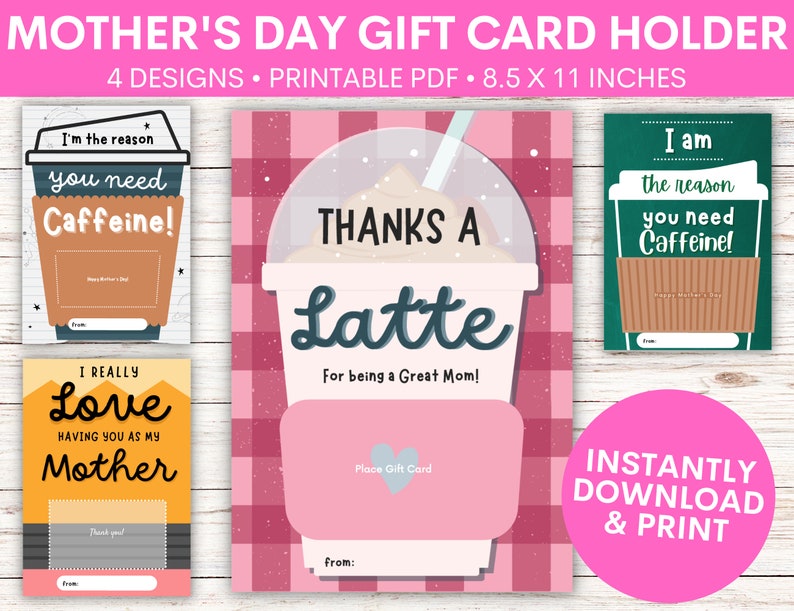 Mother's Day Coffee Gift Card Holder | Mom's Day Gift | Thank You ...