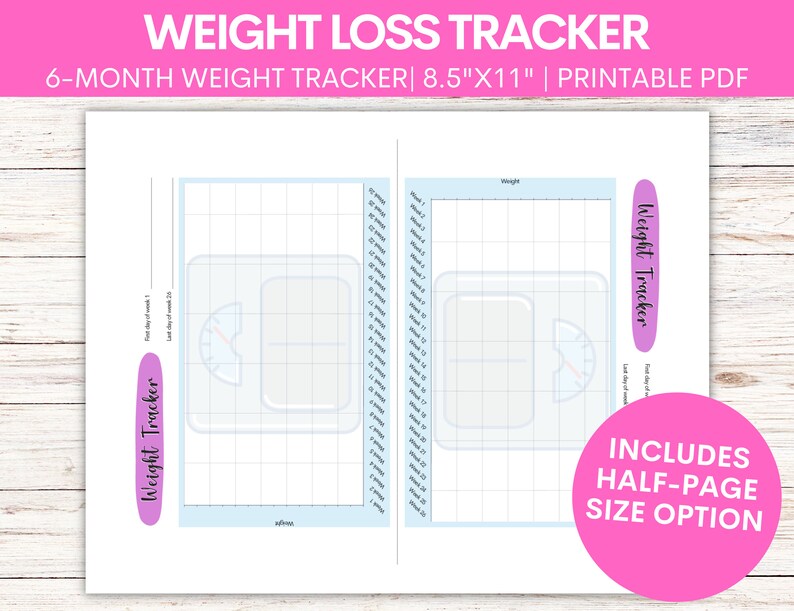 Weight Loss Tracker | Printable | Instant Download | Daily | Weekly ...