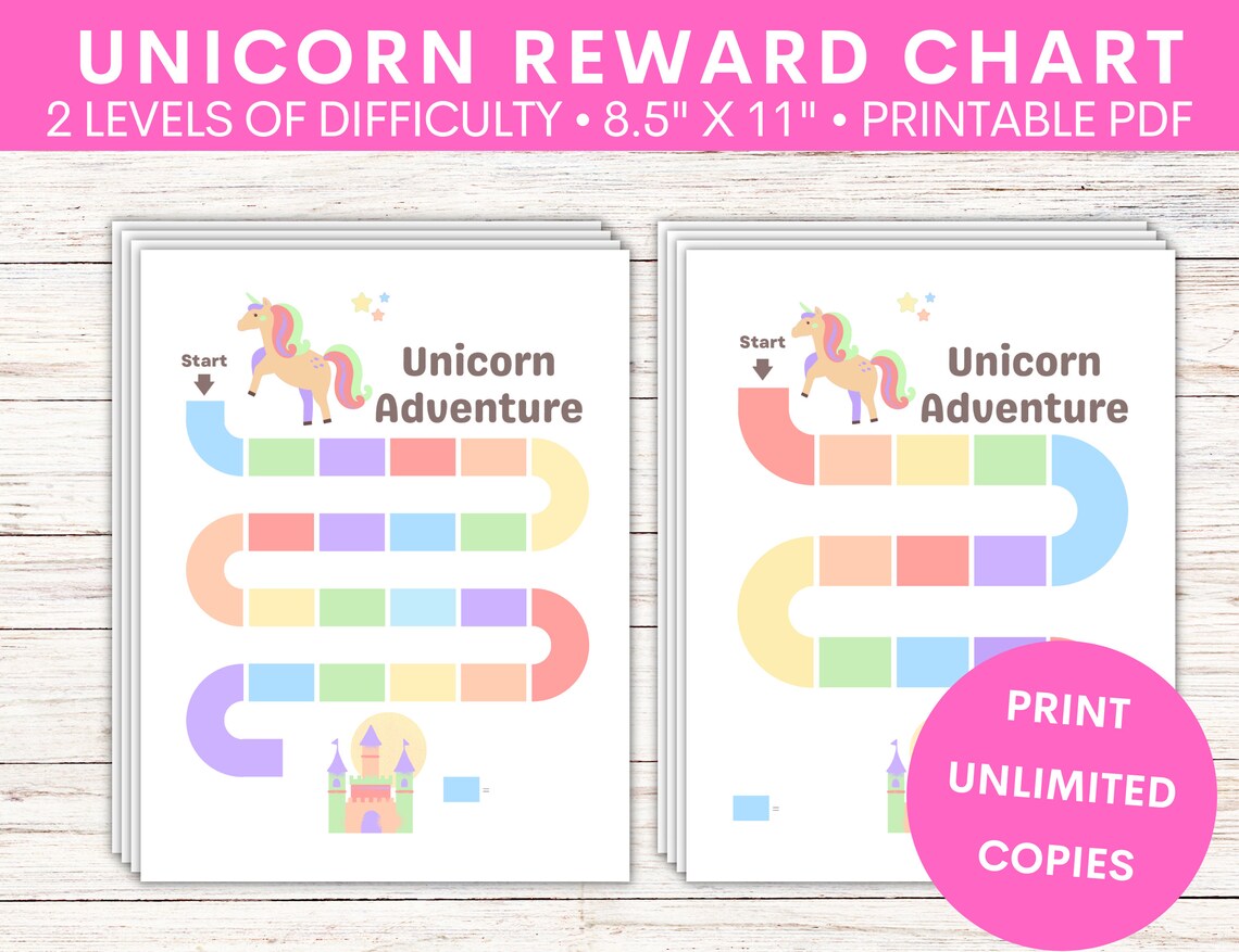 Unicorn Kids Reward Chart Children's Reward Chart Toddlers Good ...