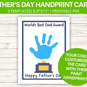 Father's Day Handprint Keepsake Card Templates | Hand Print Craft for ...