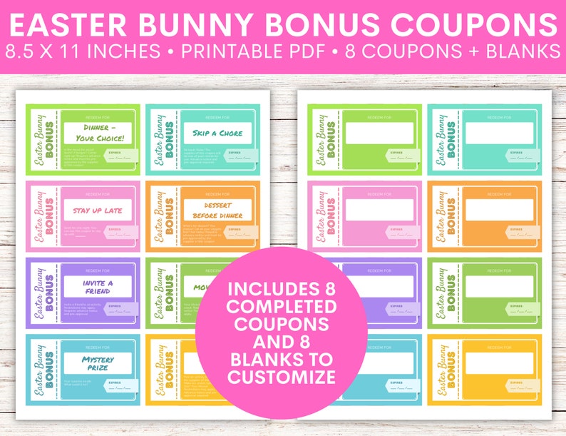 Easter Kids Reward Gift Coupons | Printable | Children’s Voucher ...