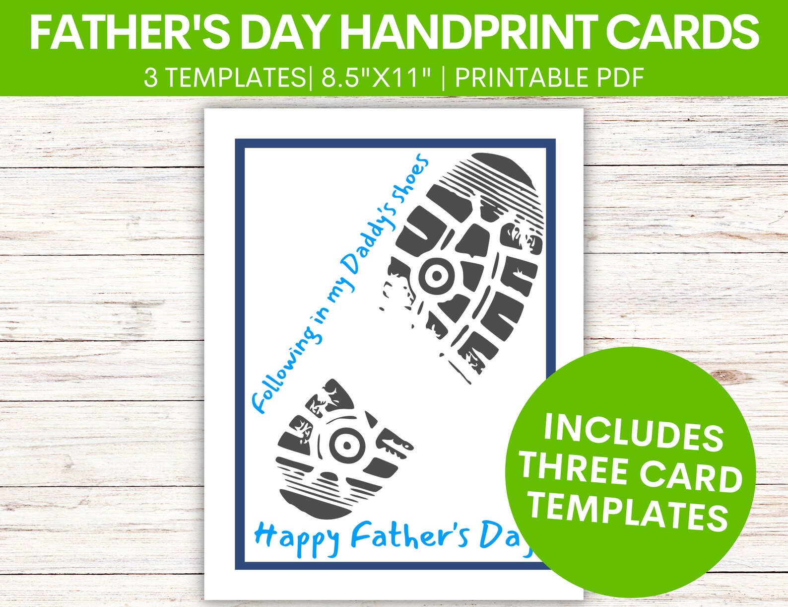 Father's Day Handprint Keepsake Card Templates | Hand Print Craft for ...