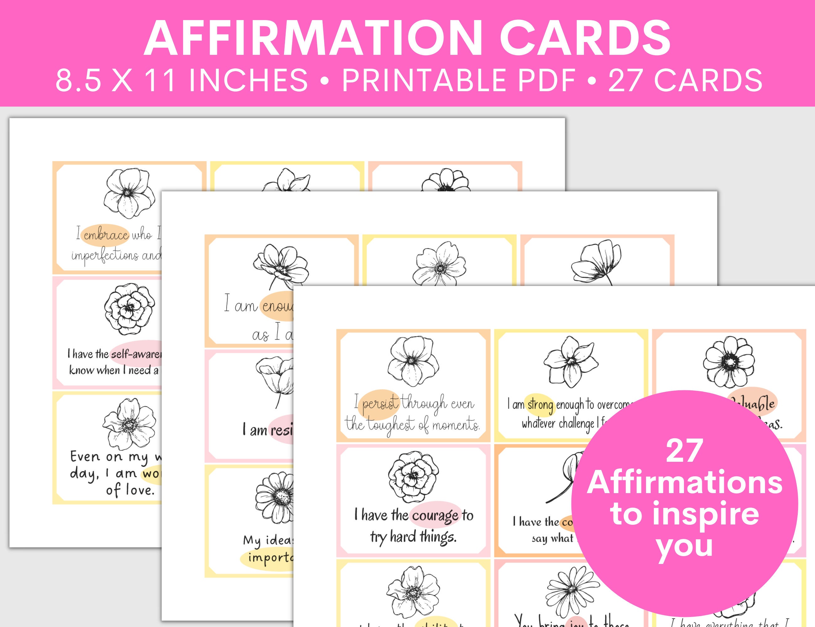 Affirmation Cards | Encouragement Cards | Mindfulness Affirmations ...
