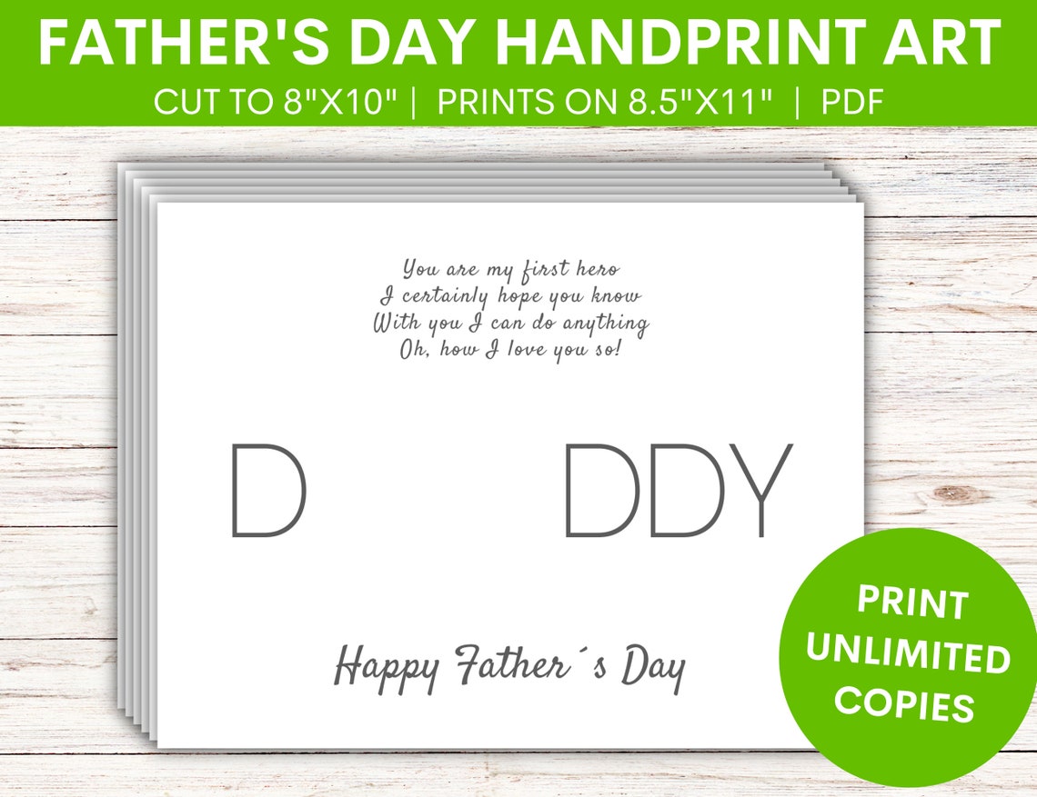Father's Day Handprint Art Keepsake Templates | Hand Print Craft for ...