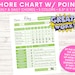 Kids Chore Chart With Point System | Children's Allowance Tracker ...