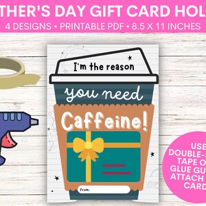 Mother's Day Coffee Gift Card Holder | Mom's Day Gift | Thank You ...