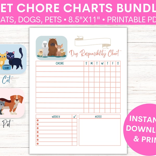 Kids Cat Chore Chart - Etsy