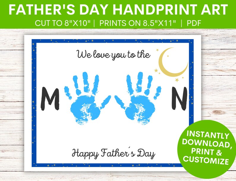 Father's Day Handprint Art Keepsake Templates | Hand Print Craft for ...