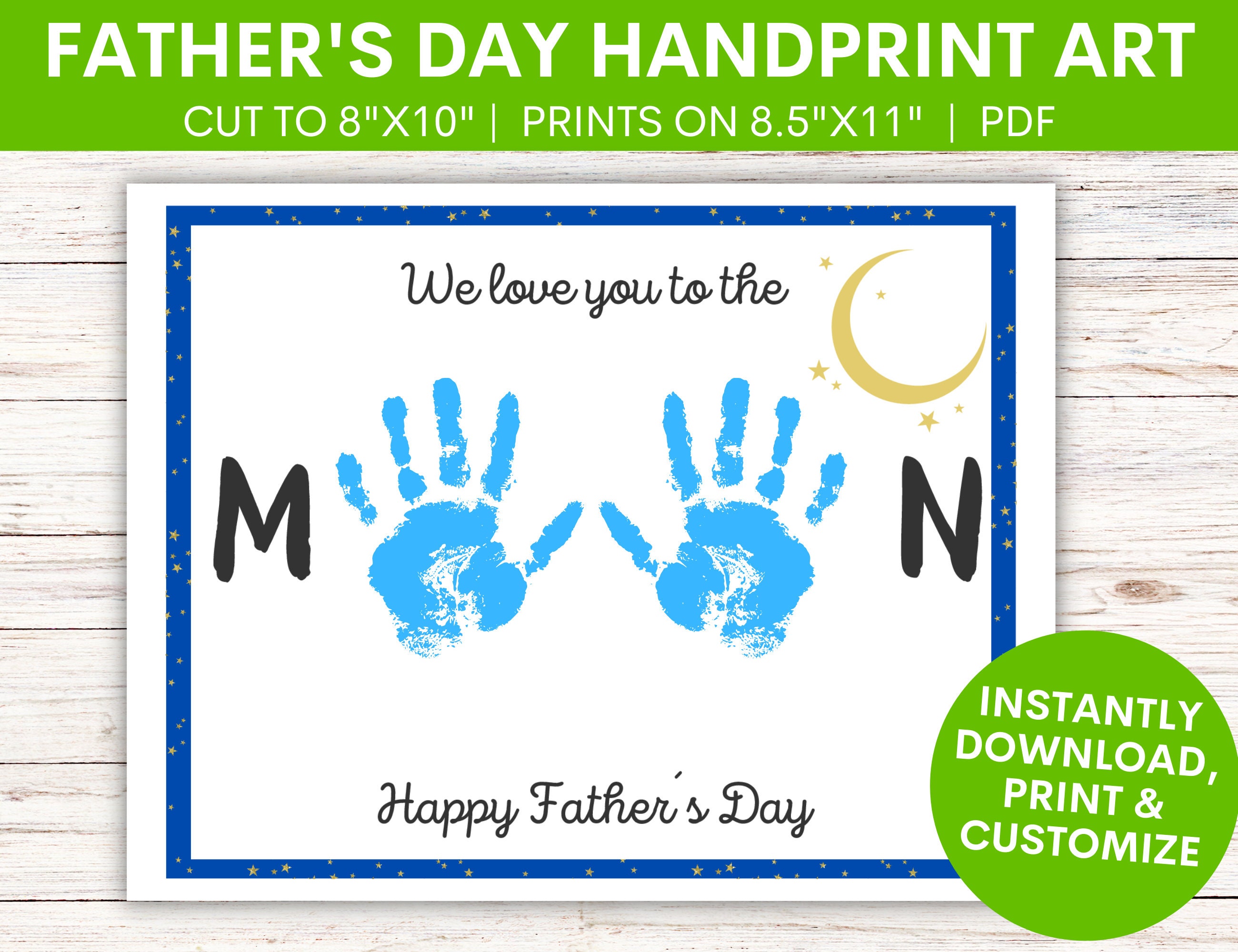 Father's Day Handprint Art Keepsake Templates | Hand Print Craft for ...