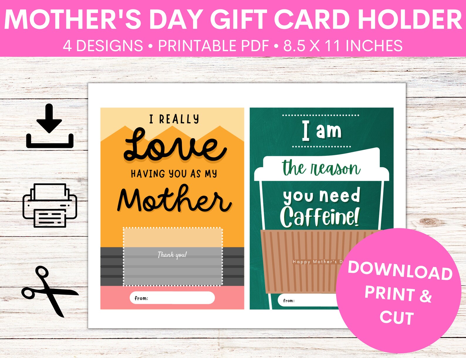 Mother's Day Coffee Gift Card Holder | Mom's Day Gift | Thank You ...