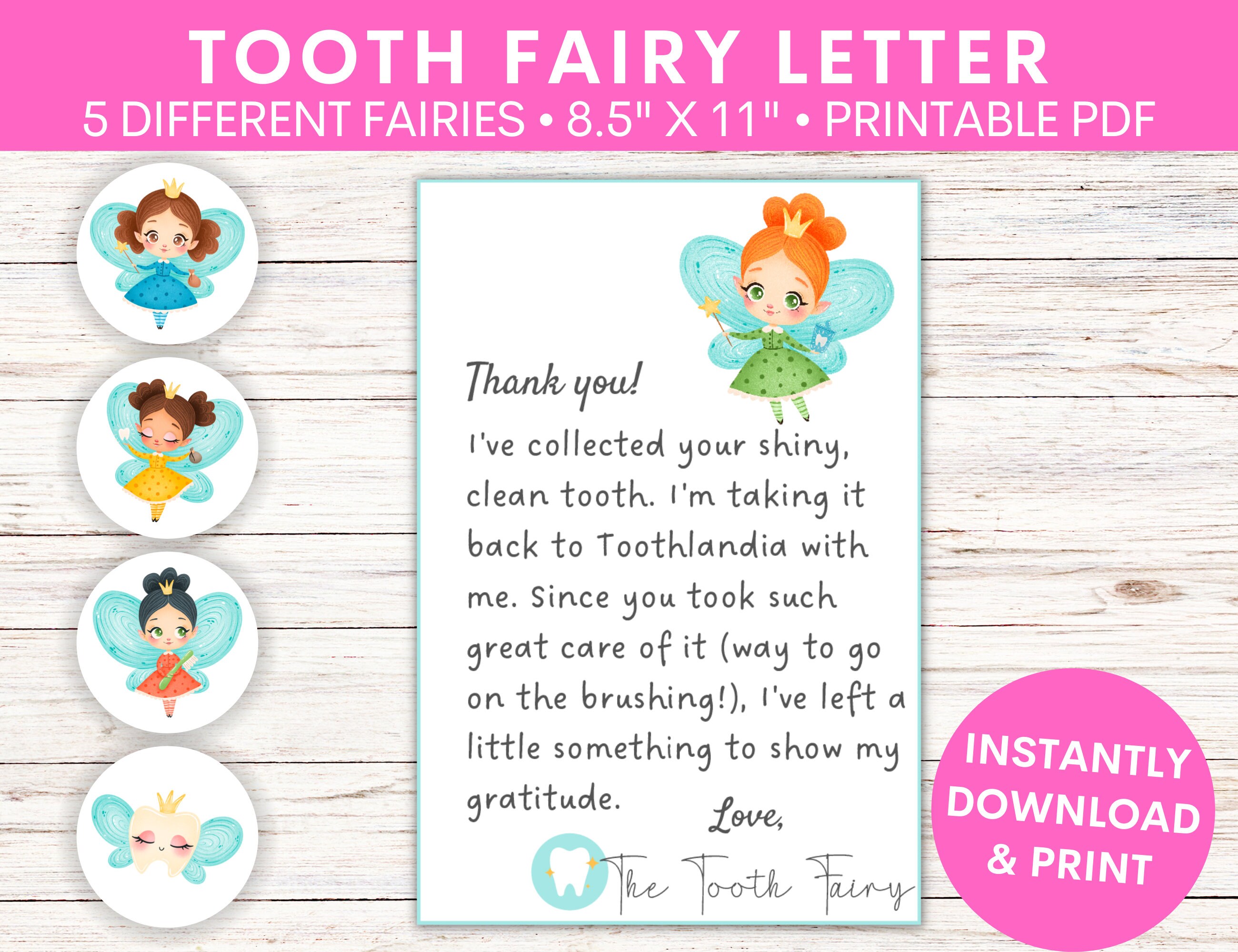 Tooth Fairy Thank You Letter for Kids | Letter From the Tooth Fairy for ...