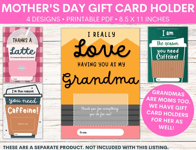 Mother's Day Coffee Gift Card Holder | Mom's Day Gift | Thank You ...