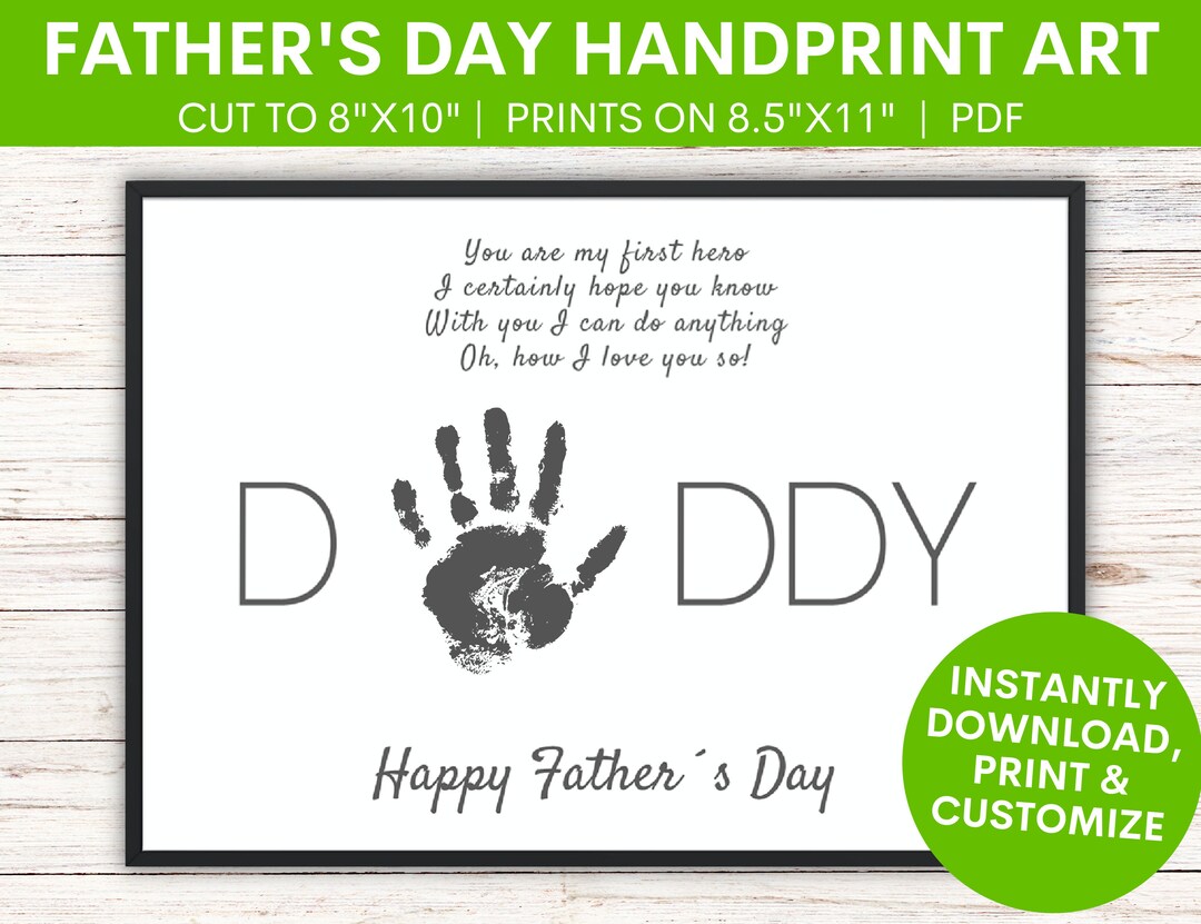 Father's Day Handprint Art Keepsake Templates | Hand Print Craft for ...