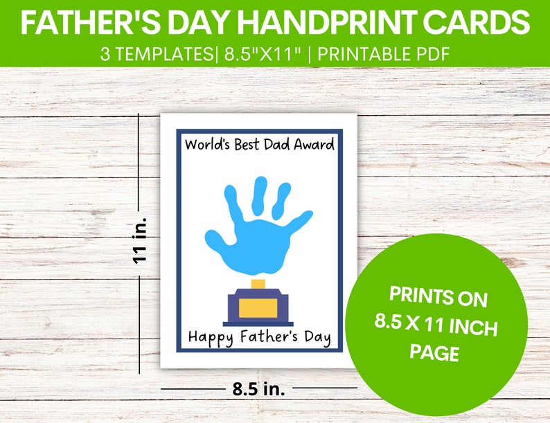 Father's Day Handprint Keepsake Card Templates | Hand Print Craft for ...