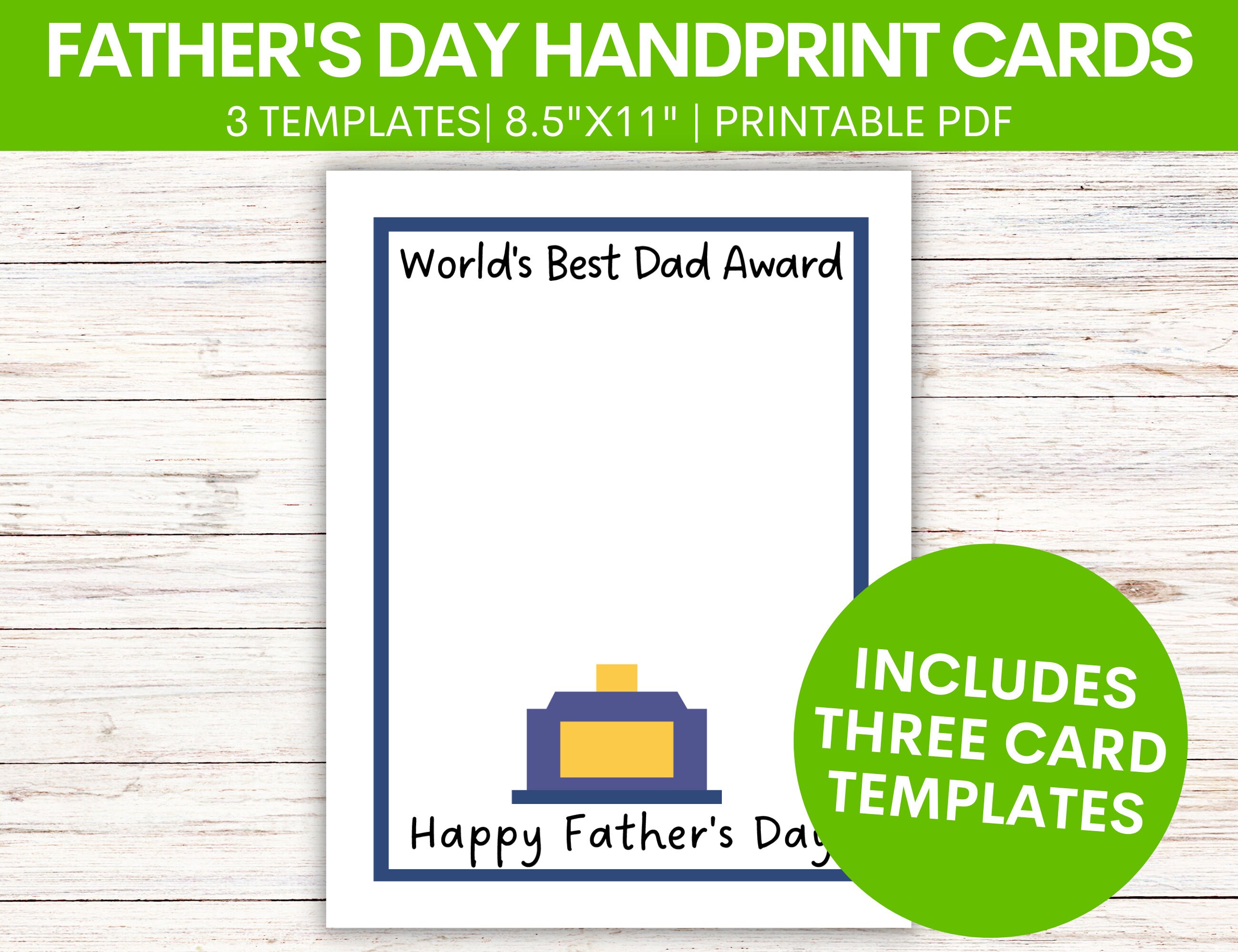 Father's Day Handprint Keepsake Card Templates | Hand Print Craft for ...