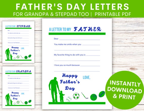 Father's Day Letter Stepdad Letter Grandpa Letter - Etsy