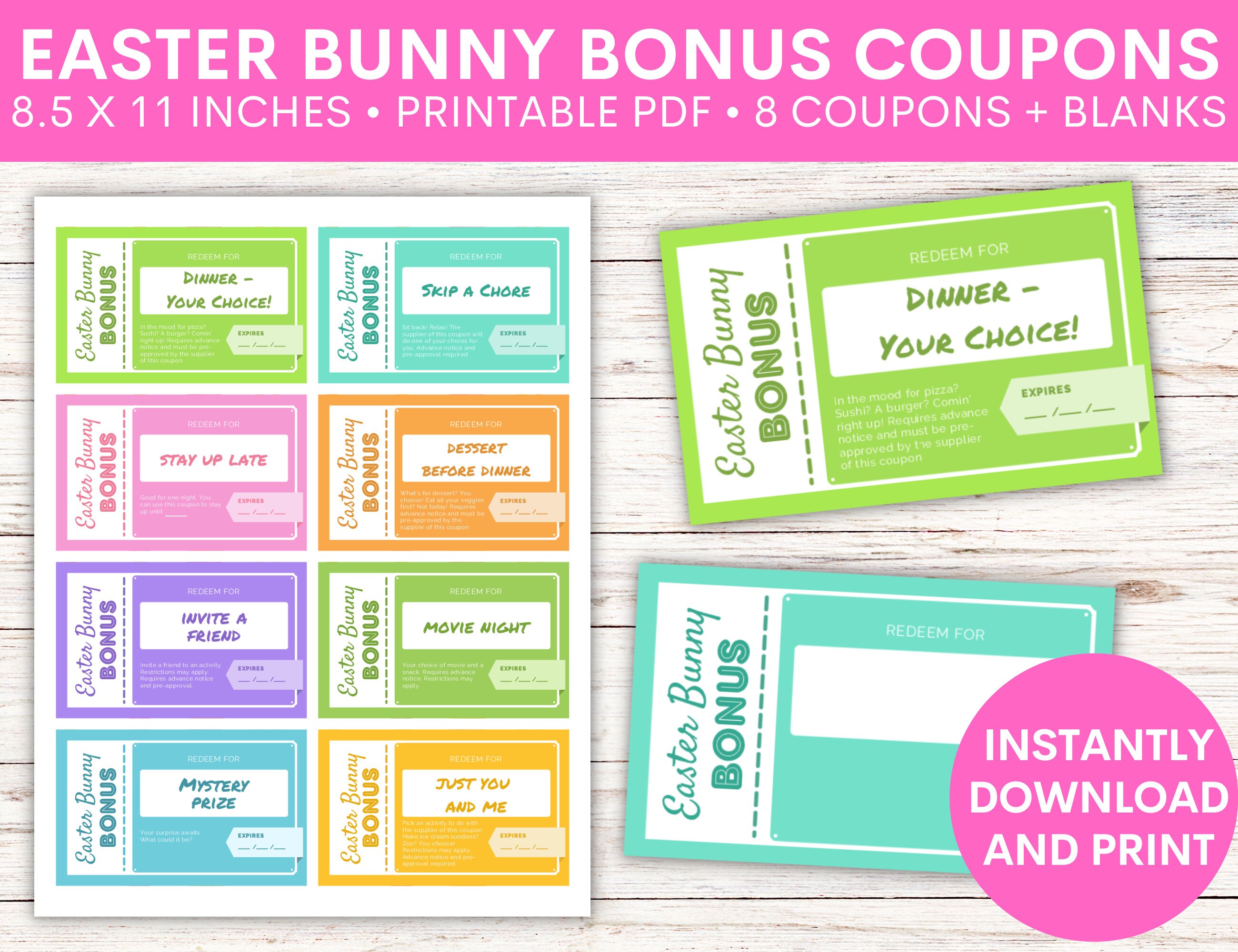Easter Kids Reward Gift Coupons | Printable | Children’s Voucher ...