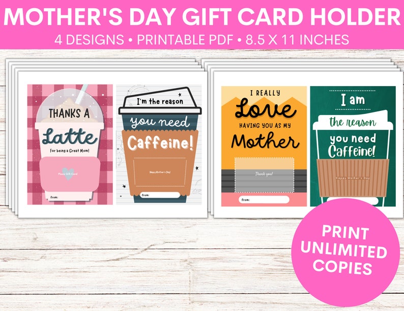 Mother's Day Coffee Gift Card Holder | Mom's Day Gift | Thank You ...
