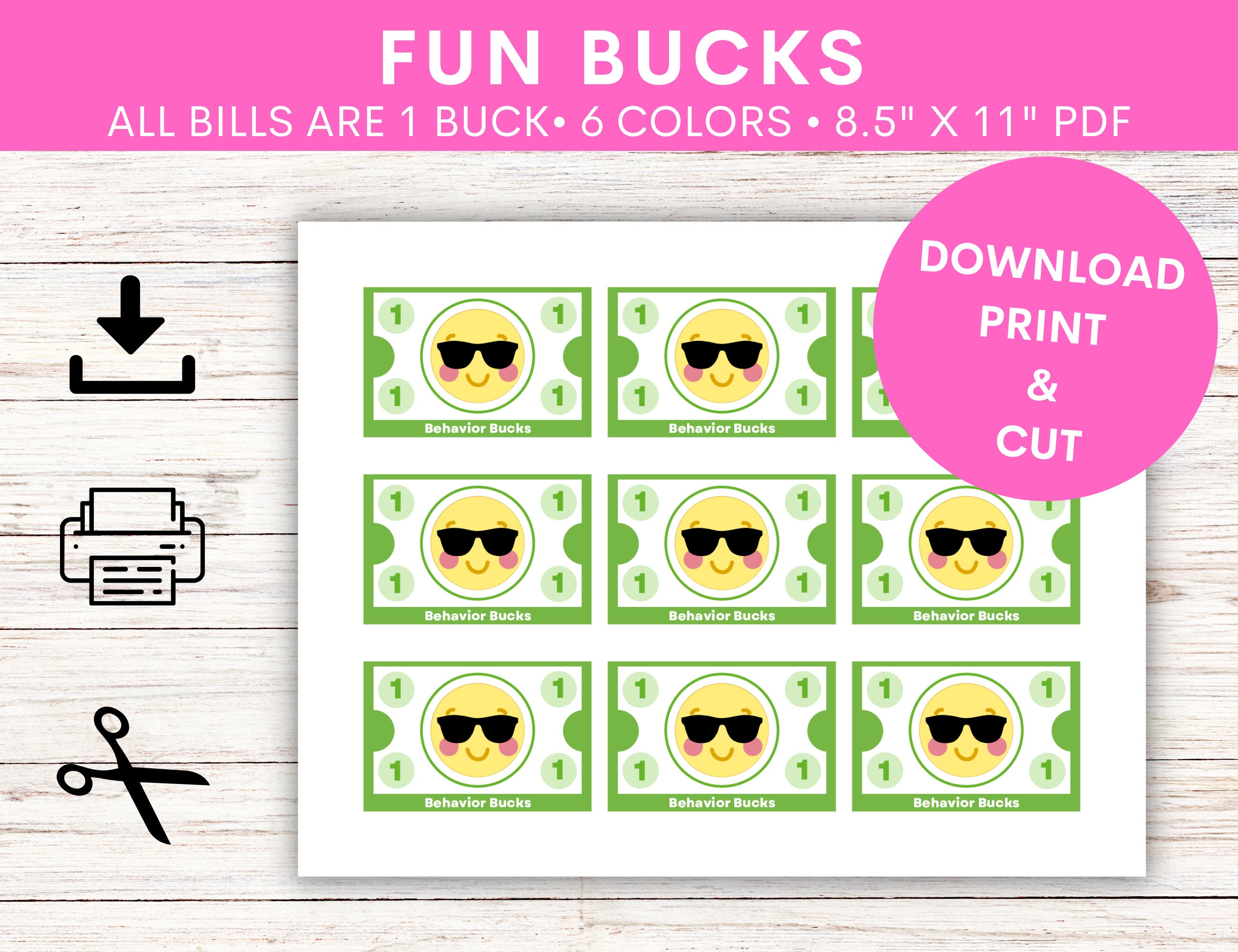 ONE BUCK Fun Bucks | Behavior Bucks | Mom Bucks | Dad Bucks | Chore ...