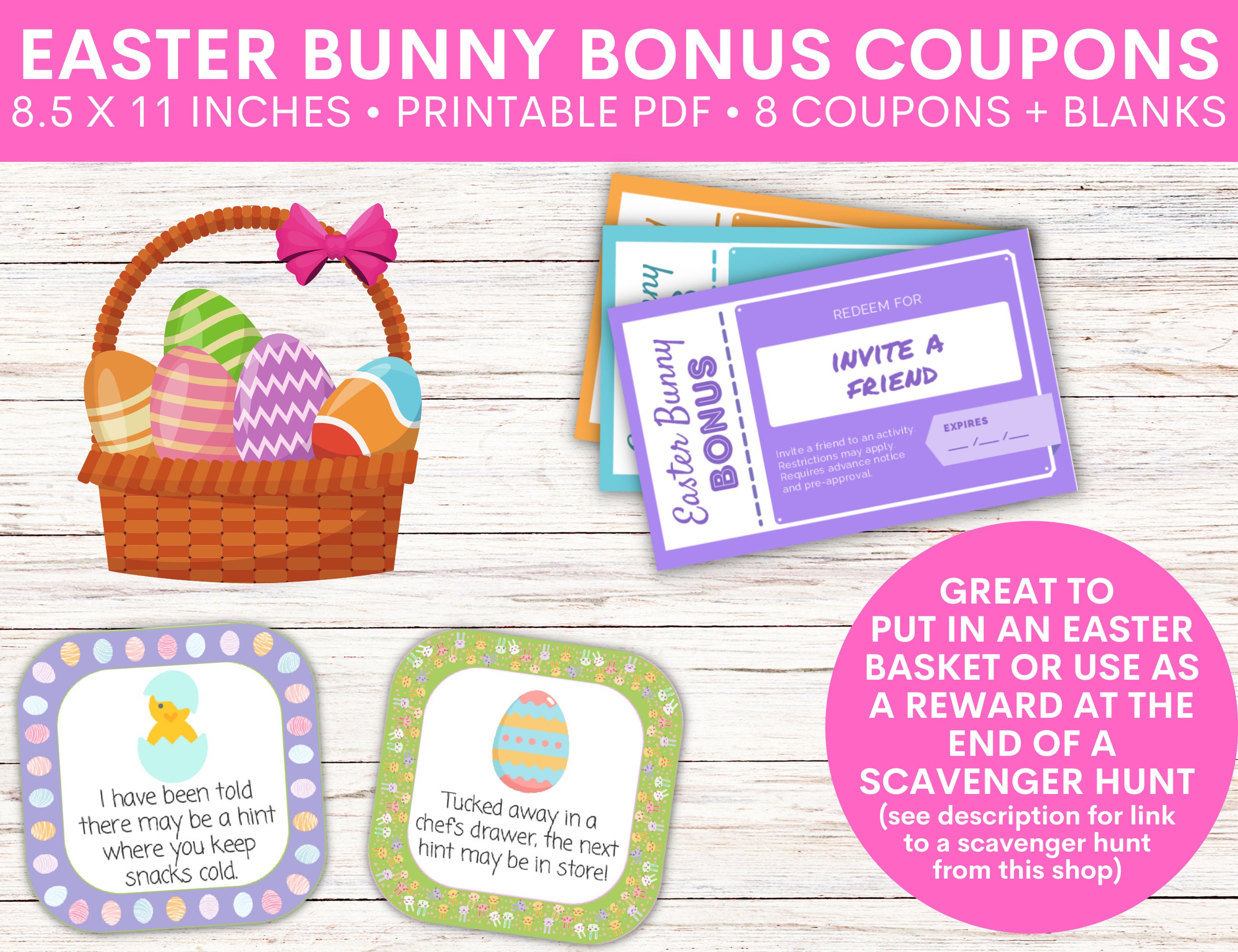 Easter Kids Reward Gift Coupons | Printable | Children’s Voucher ...
