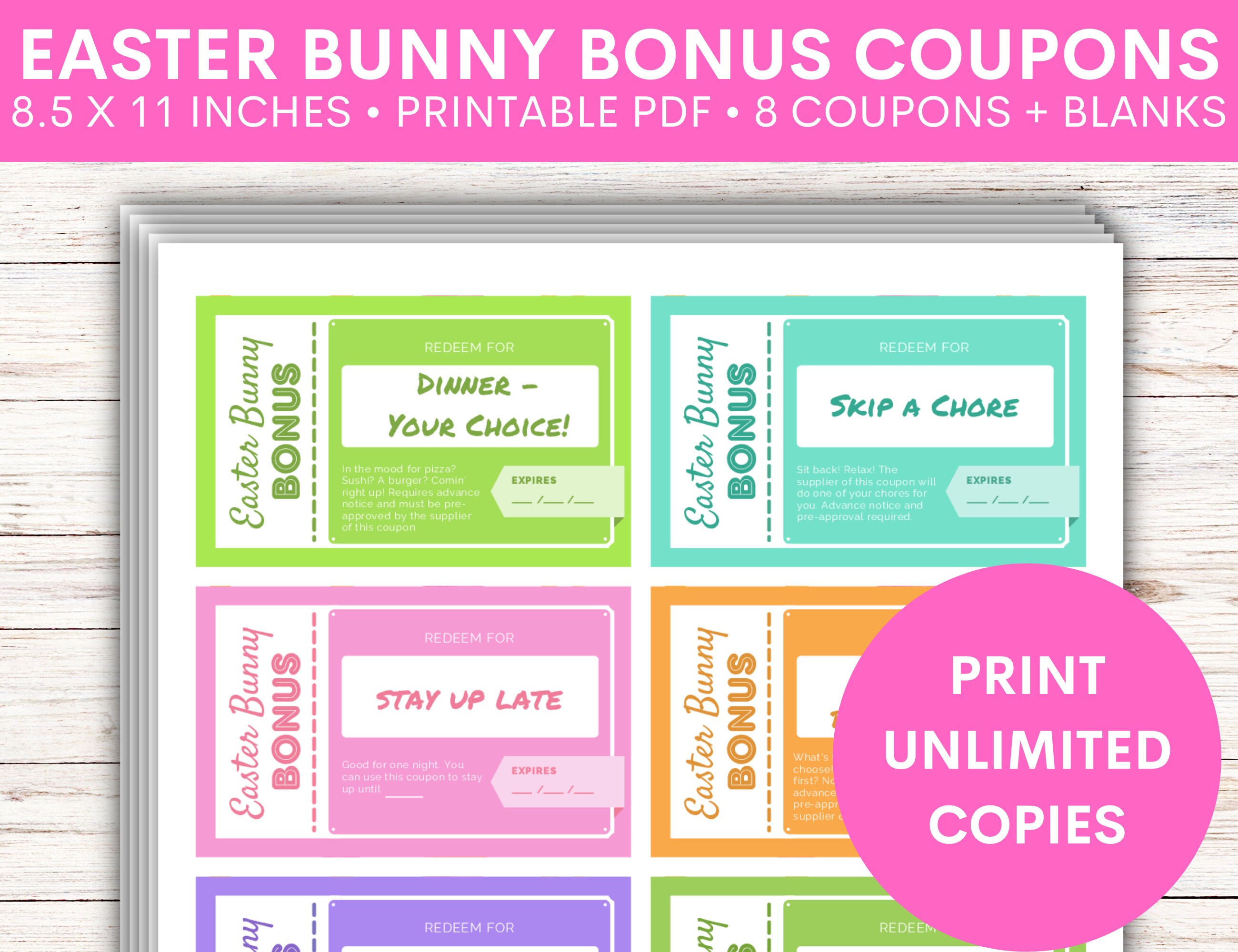 Easter Kids Reward Gift Coupons | Printable | Children’s Voucher ...