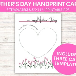 Mother's Day Handprint Keepsake Art Templates | Hand Print Craft for ...