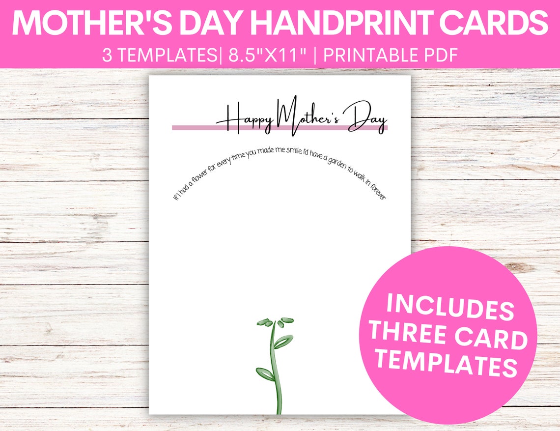 Mother's Day Handprint Keepsake Art Templates Hand Print Craft for Kids ...
