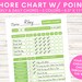 Kids Chore Chart With Point System | Children's Allowance Tracker ...