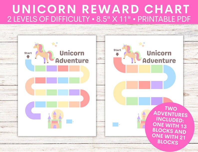 Unicorn Kids Reward Chart Children's Reward Chart Toddlers Good ...