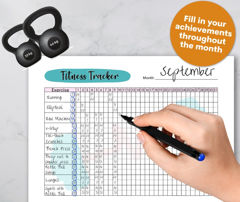 Fitness Tracker | Printable | Instant Download | Daily | Weekly ...