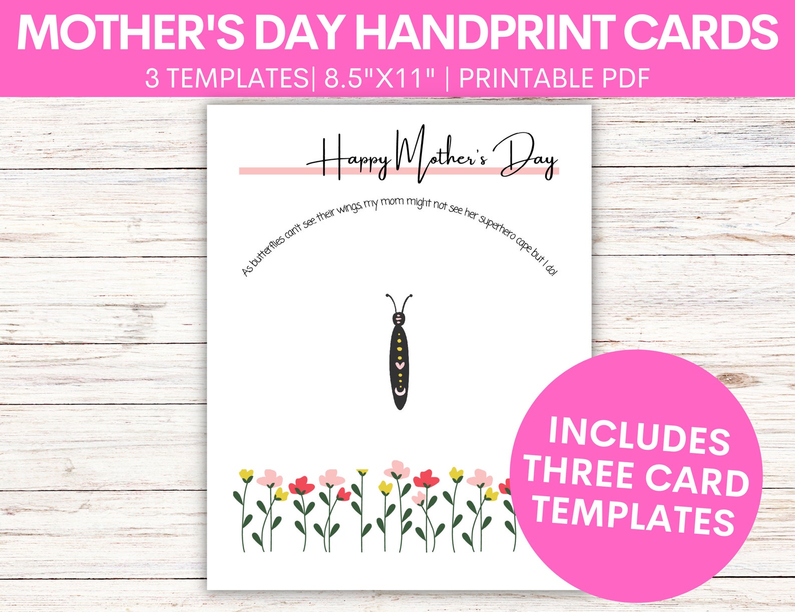 Mother's Day Handprint Keepsake Art Templates | Hand Print Craft for ...