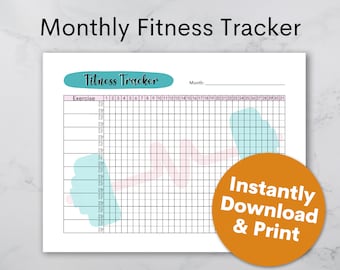 Monthly Fitness Tracker Printable - Etsy