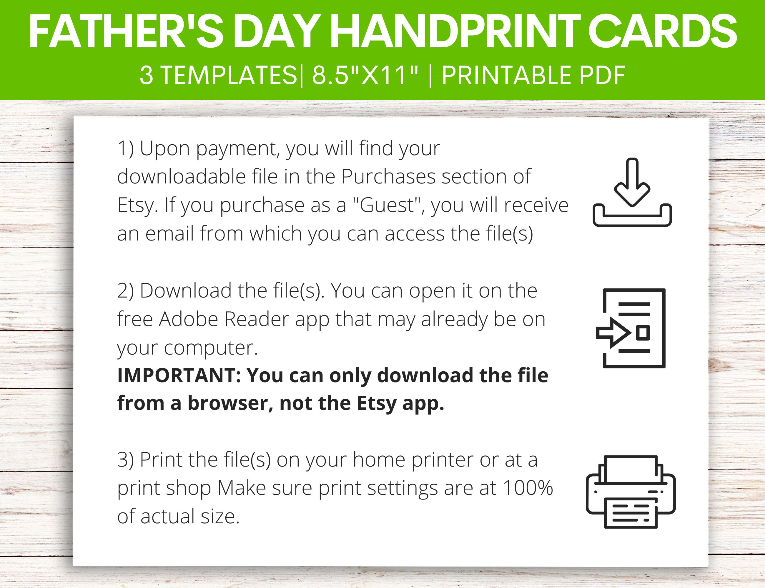 Father's Day Handprint Keepsake Card Templates | Hand Print Craft for ...