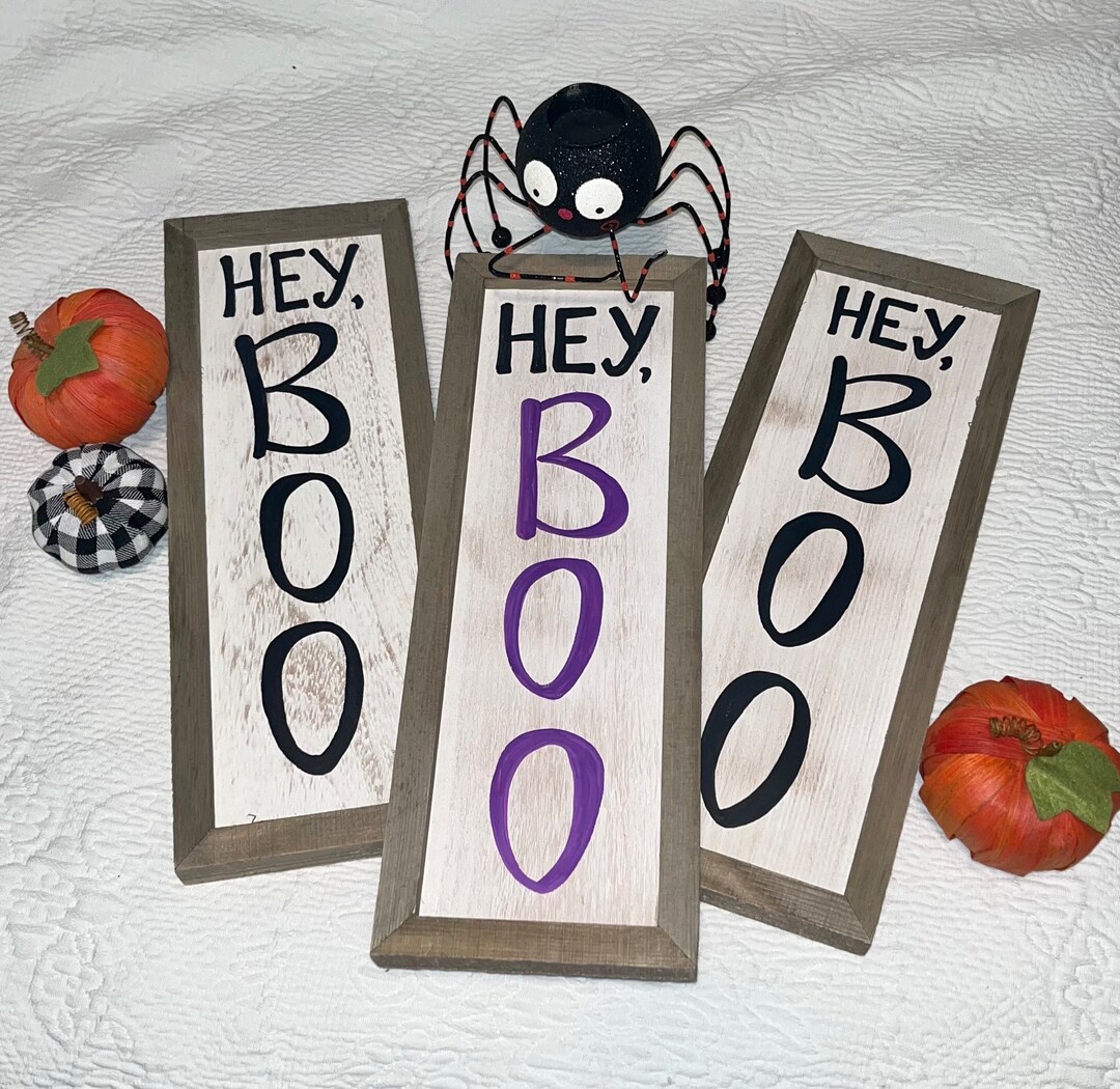 Hey, Boo Wooden Framed Sign - Etsy