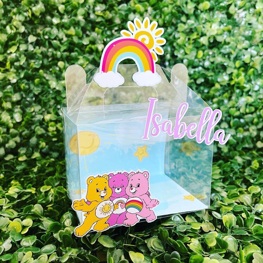 Personalized Clear Gable Box Party Favor Cajas Para Golosinas Care Bear ...