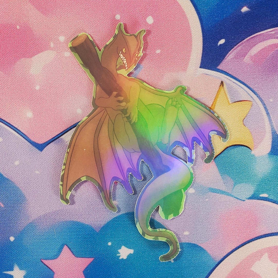 Ruru the Dragon Holographic Sticker - Etsy