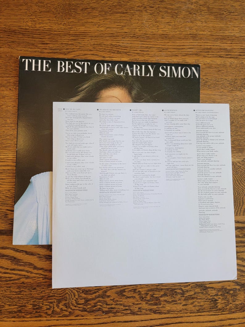 Carly Simon the Best of Carly Simon 1975 Elektra Records Vinyl LP - Etsy