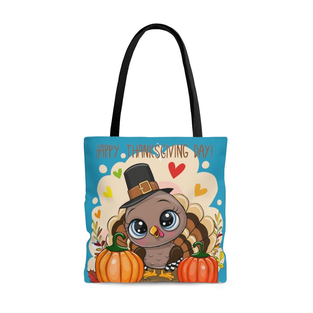 Thanksgiving Pilgrim Turkey Tote Bag Gift for Friends and Family ...
