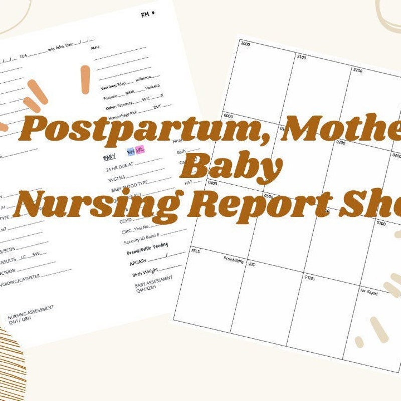 Postpartum Nurse Report - Etsy