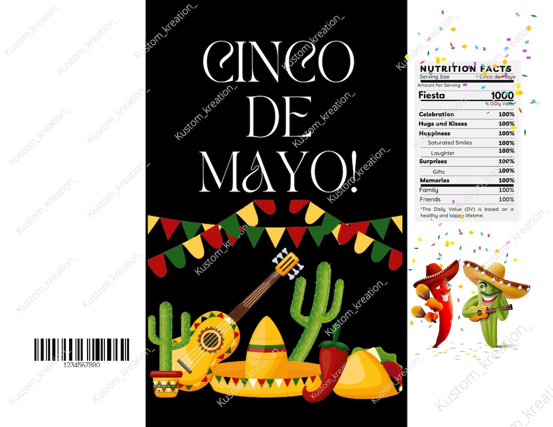 Cinco De Mayo Chip Bag Label, Printable, Digital Download, Instant ...