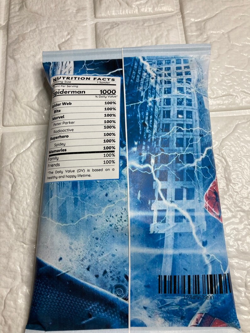 Spider-man Chip Bag Labels, Printable File, Instant Download - Etsy