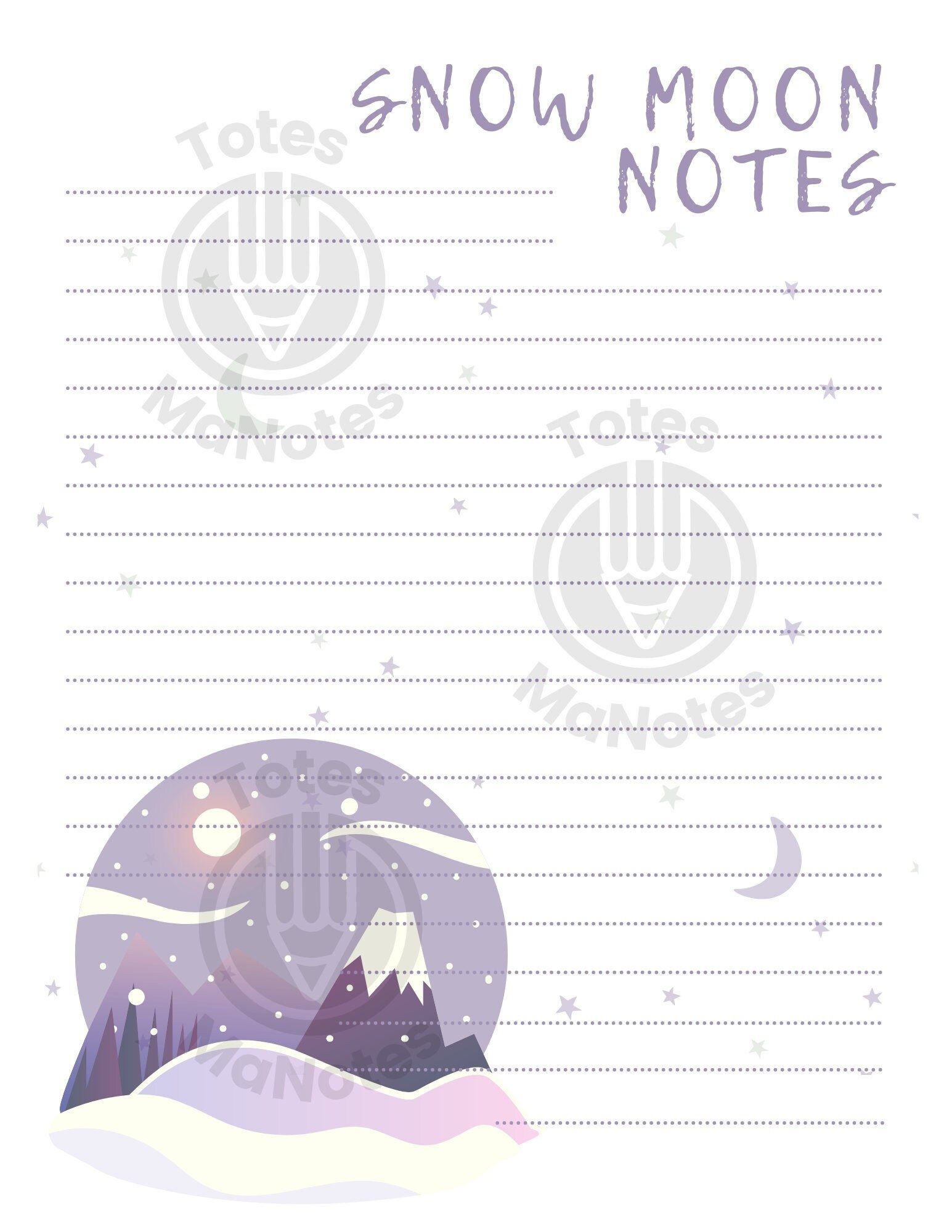 12 Printable PDF Full Moon Notes - Etsy
