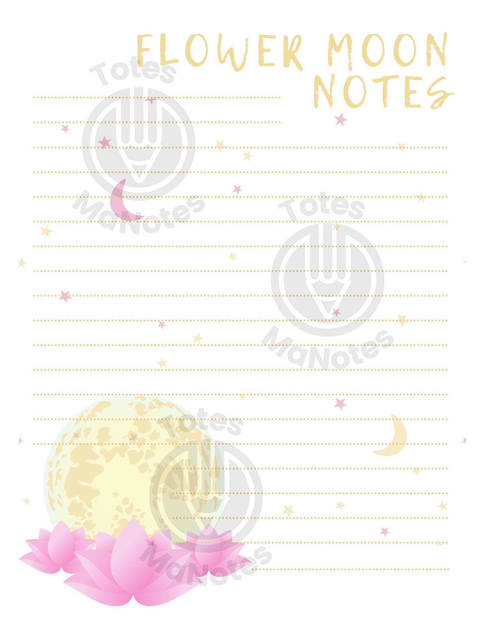 12 Printable PDF Full Moon Notes - Etsy