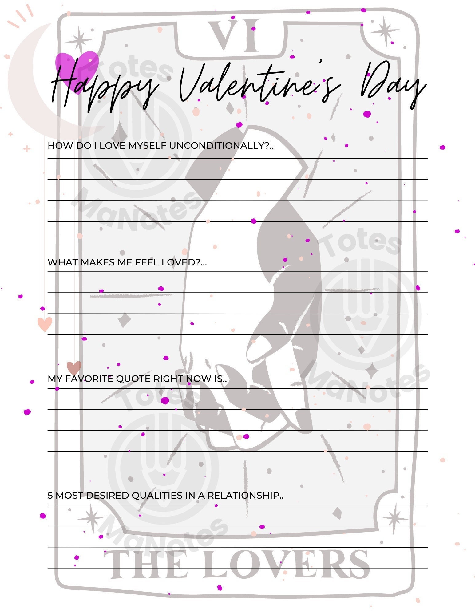 Valentine's Day Journaling Printable PDF - Etsy