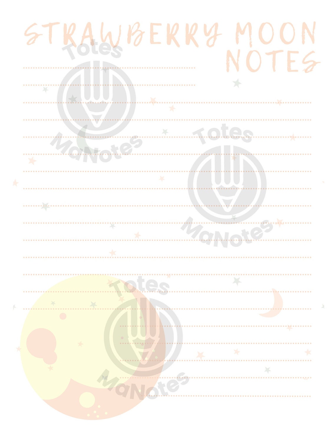 12 Printable PDF Full Moon Notes - Etsy
