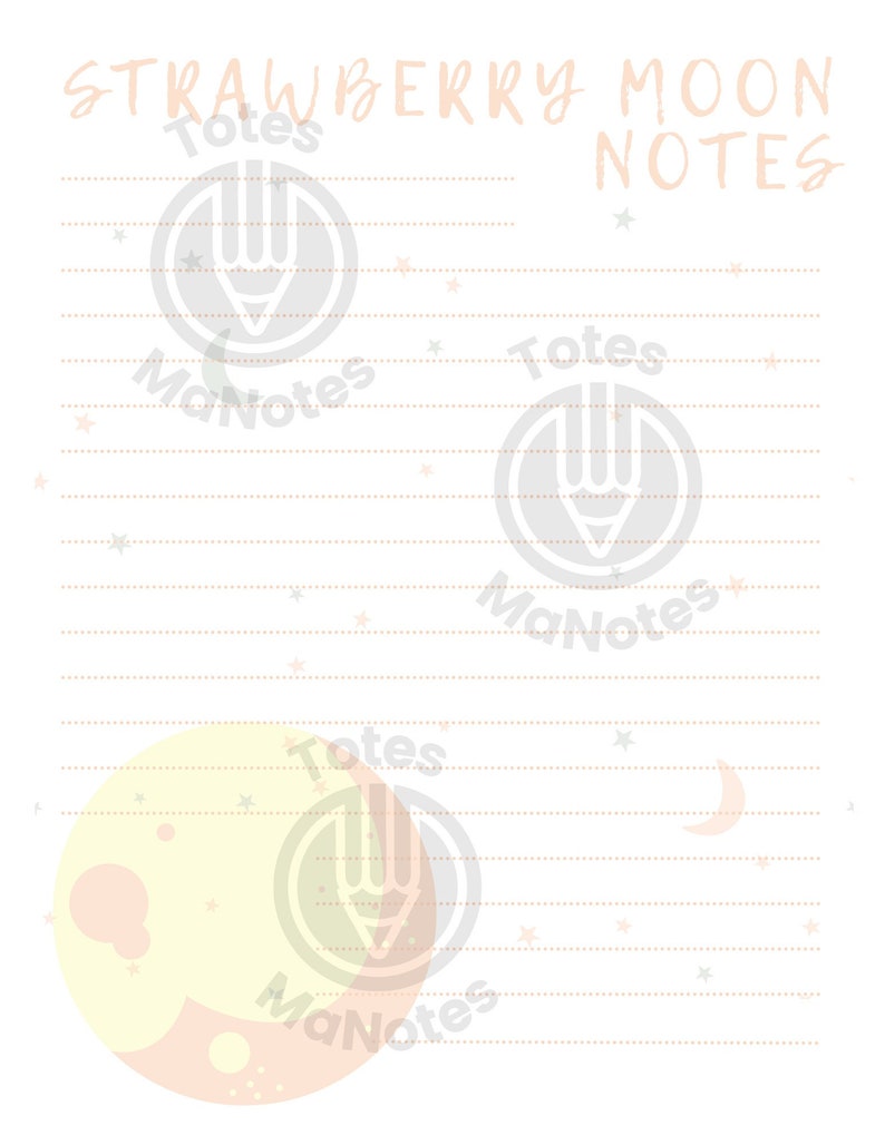 12 Printable PDF Full Moon Notes - Etsy