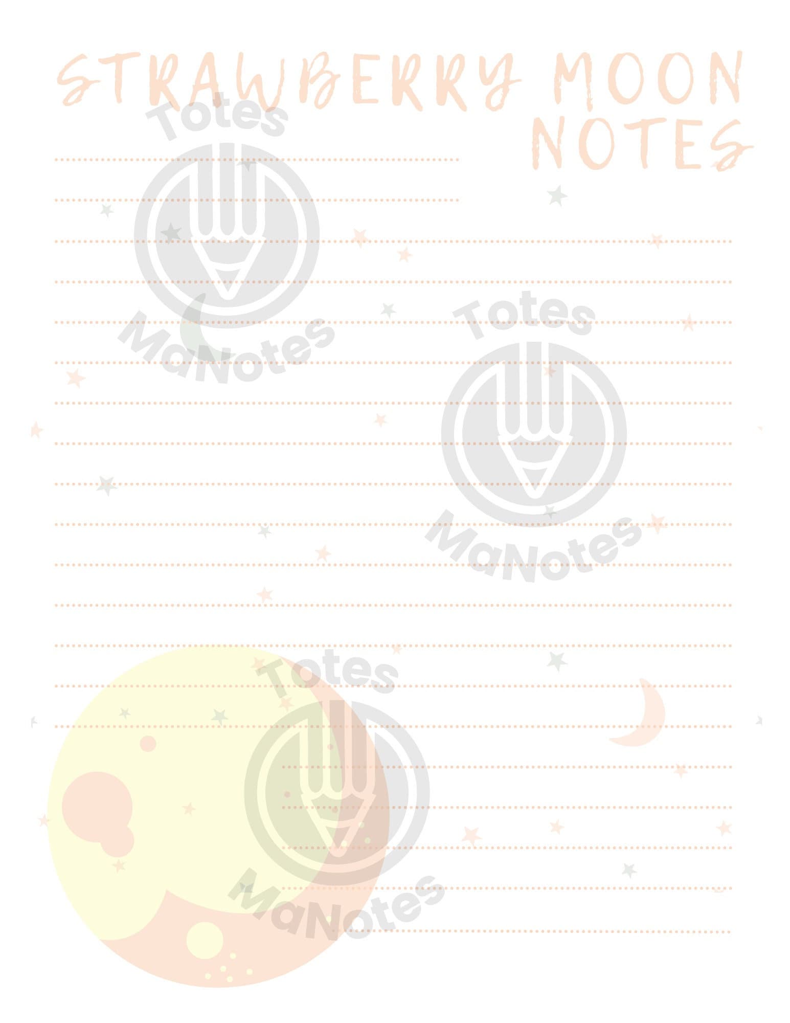 12 Printable PDF Full Moon Notes - Etsy